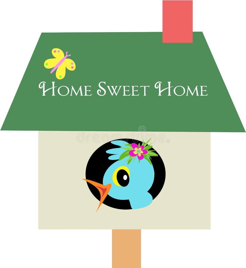 Home Sweet Home Bird stock vector. Illustration of roof - 13222887