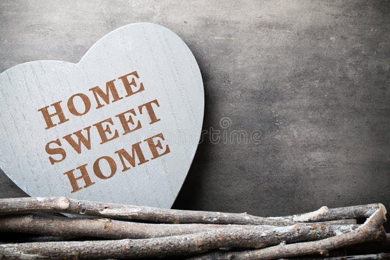 Home. Sweet Home. Interior Decor. Rustic Heart. Stock Image - Image of ...