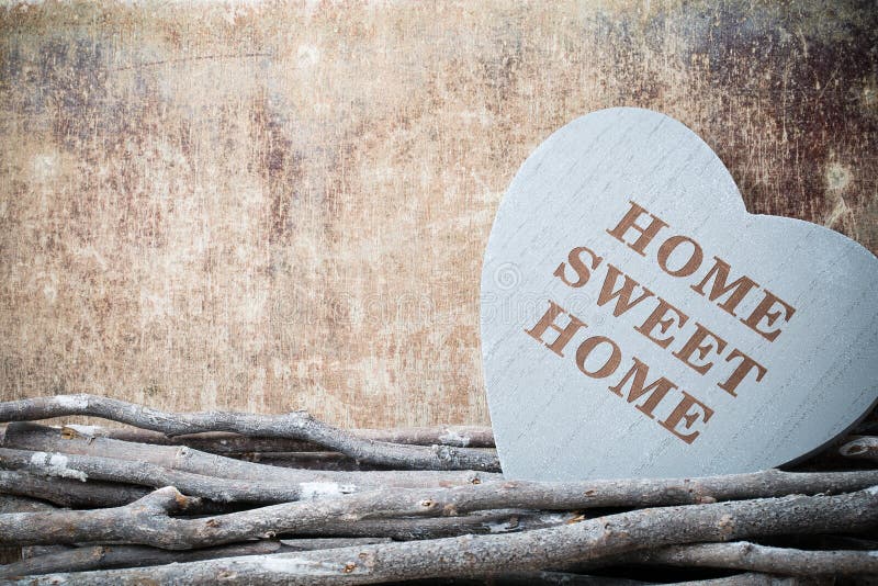 Home. Sweet Home. Interior Decor. Rustic Heart. Stock Image - Image of ...