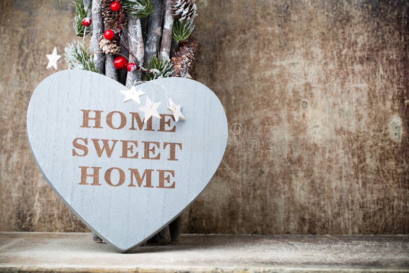 Home. Sweet Home. Interior Decor. Rustic Heart. Stock Photo - Image of ...