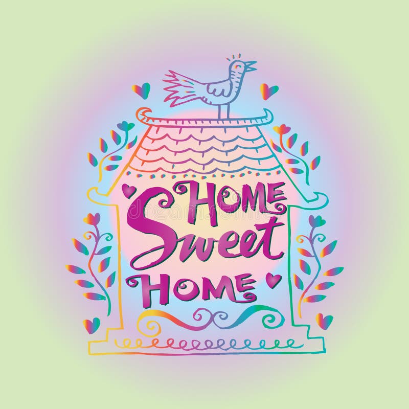 Home sweet home stock illustration. Illustration of decorative - 15845605