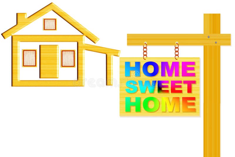 Home for Rent Sign Board with Post and Home Icon Design Stock ...