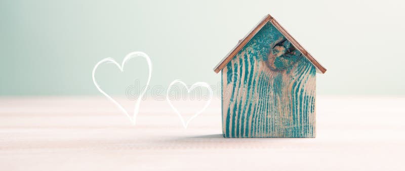 Home Sweet Home, House Wood with Heart Shape Stock Photo - Image of ...