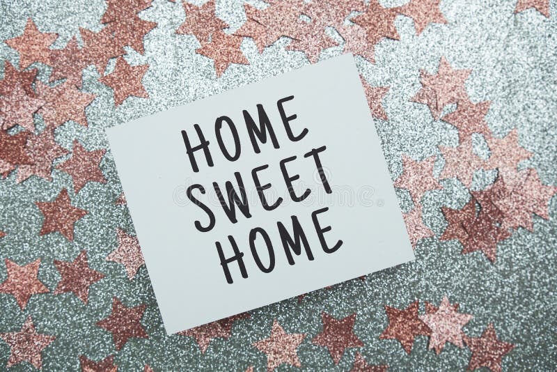 Home Sweet Home Message with Pink Glitter Decoration Stock Image ...