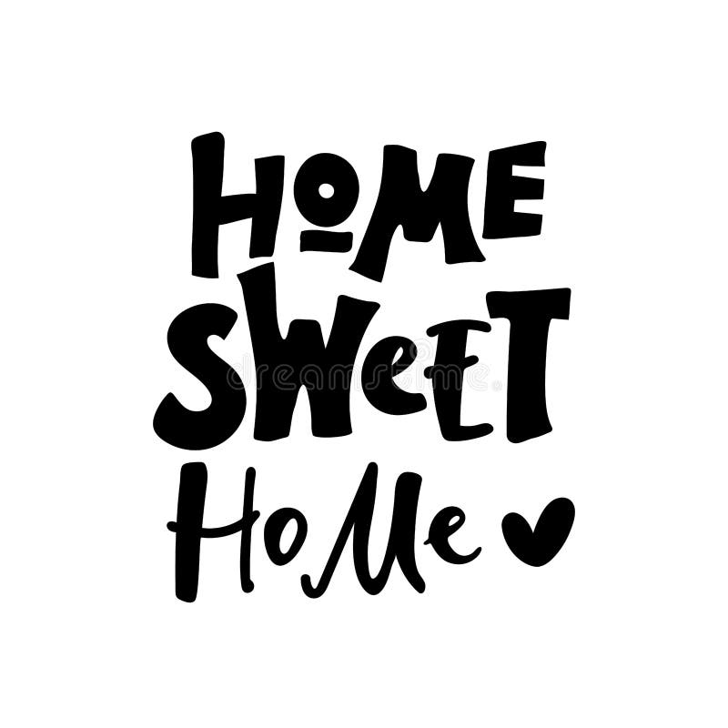 Home Sweet Home, Vector Illustration. Lettering Design Elements on ...
