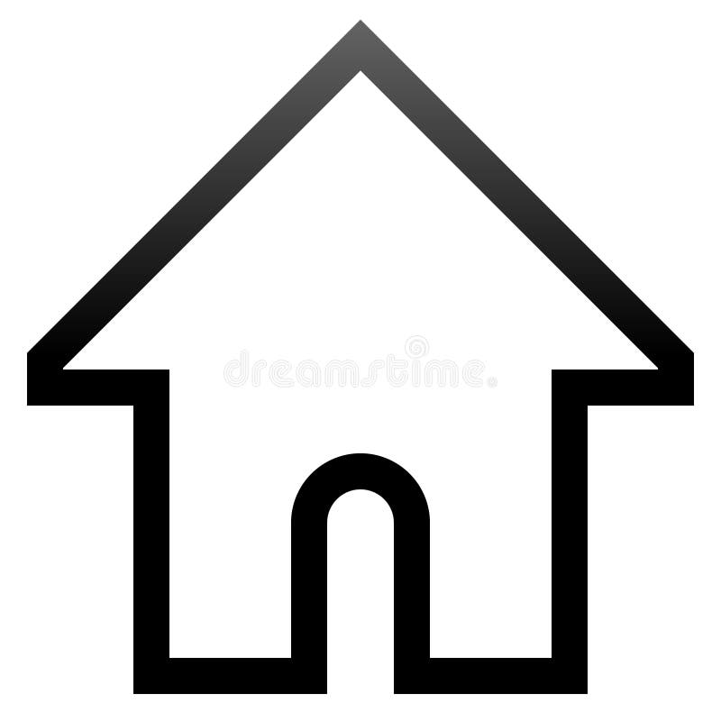 Home Symbol Icon - Black Gradient Outline, Isolated - Vector Stock ...