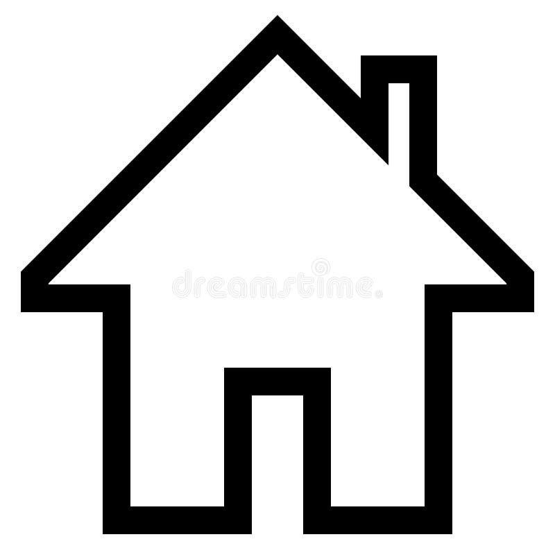Home Symbol Icon - Black Simple Outline, Isolated - Vector Stock Vector ...