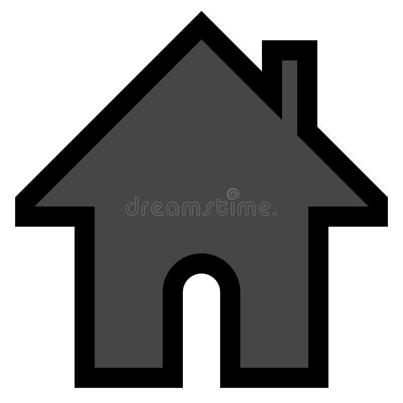 Home Symbol Icon - Black Simple with Outline, Isolated - Vector Stock ...