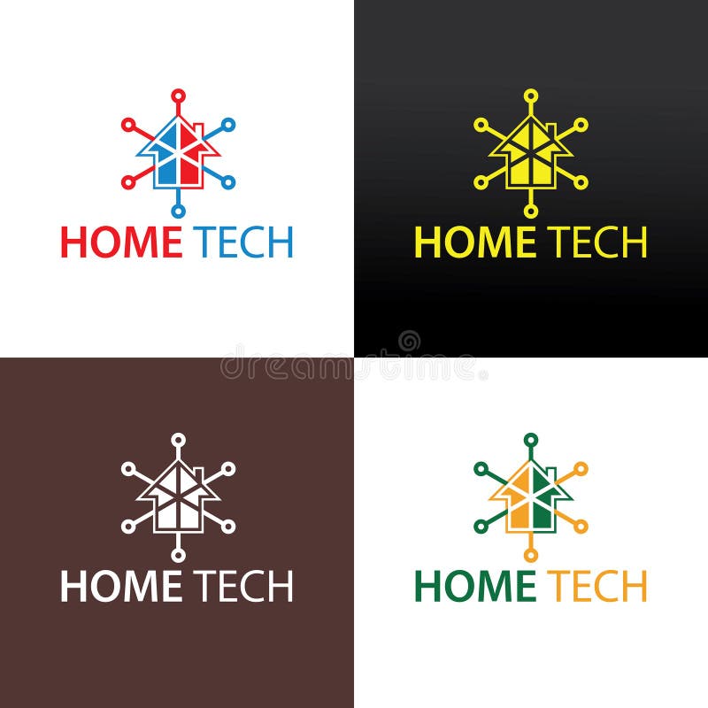 Home Tech Logo. Icon and Business Card Template Stock Vector ...
