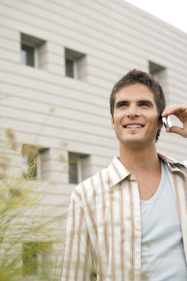 Home Tech Portrait with Cell Outdoors. Stock Photo - Image of achiever ...