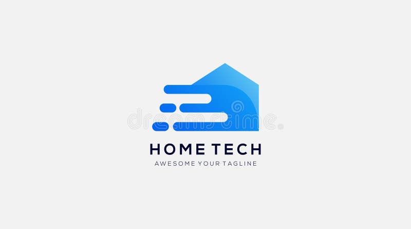 Home Tech Vector Logo Design Template Stock Vector - Illustration of ...