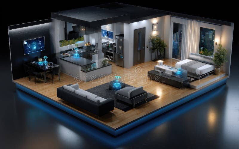 Home Technology System: Smart Innovation, Connected Network, Sensor ...