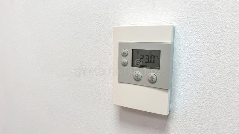 Home Temperature Control Panel with LCD Screen and User Interaction ...
