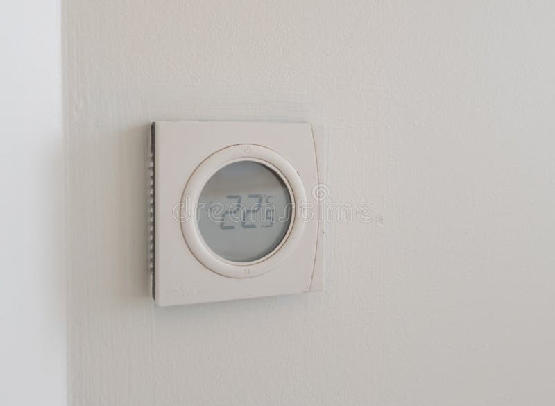 Home Temperature Monitor on the Wall Stock Image - Image of information ...