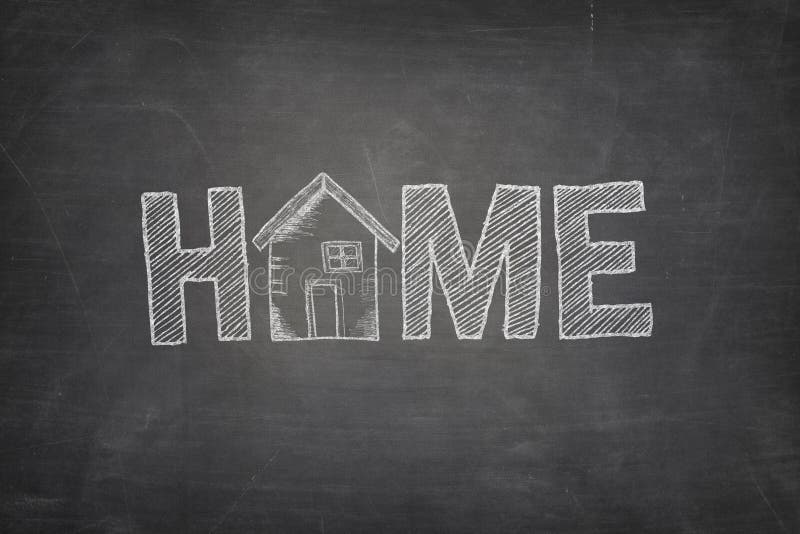 Home Text Concept on Blackboard Stock Photo - Image of loan, black ...