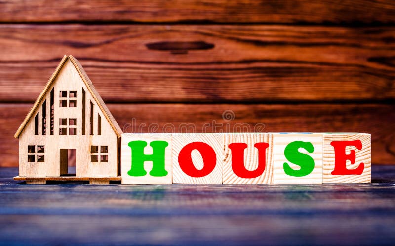 Home and Text on the Cubes House Stock Image - Image of estate, cozy ...
