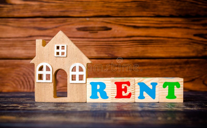 Home and Text on the Cubes Rent Stock Image - Image of text, cottage ...