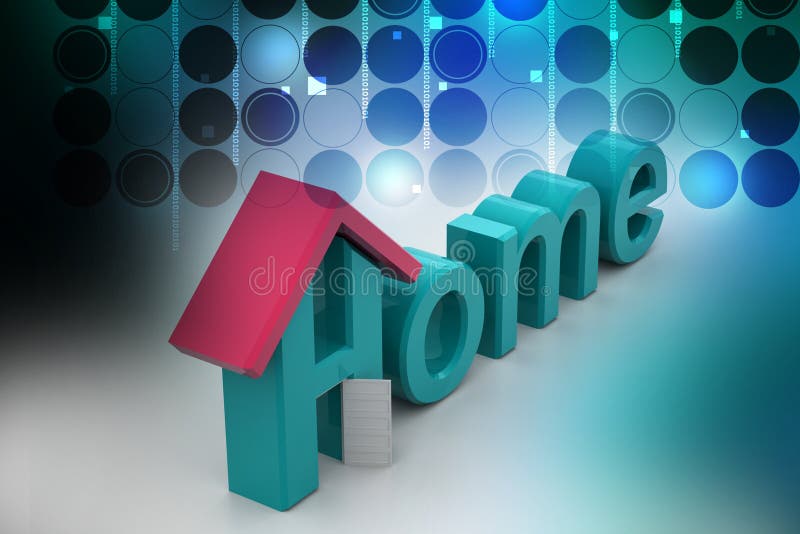 Home text with roof stock illustration. Illustration of emblem - 51033094