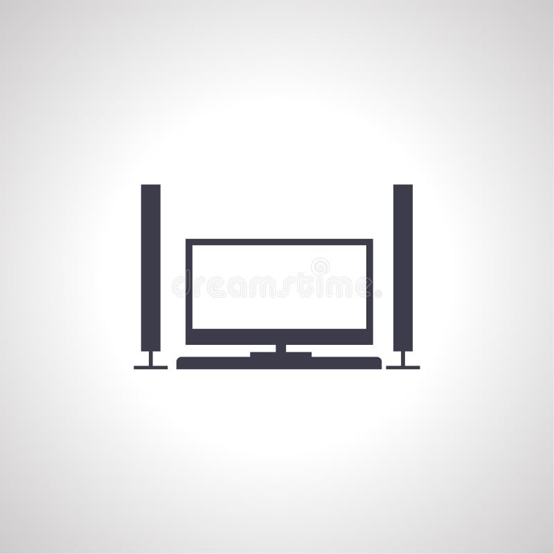 Home Theater Icon. TV Set Home Theater Stock Vector - Illustration of ...