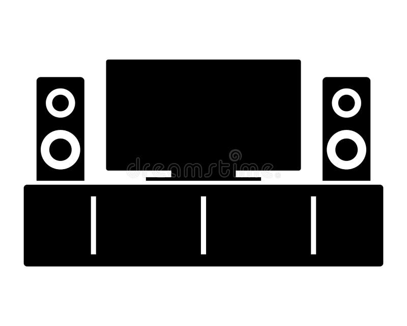 Home Theater System Icon. TV Set Symbol Stock Vector - Illustration of ...