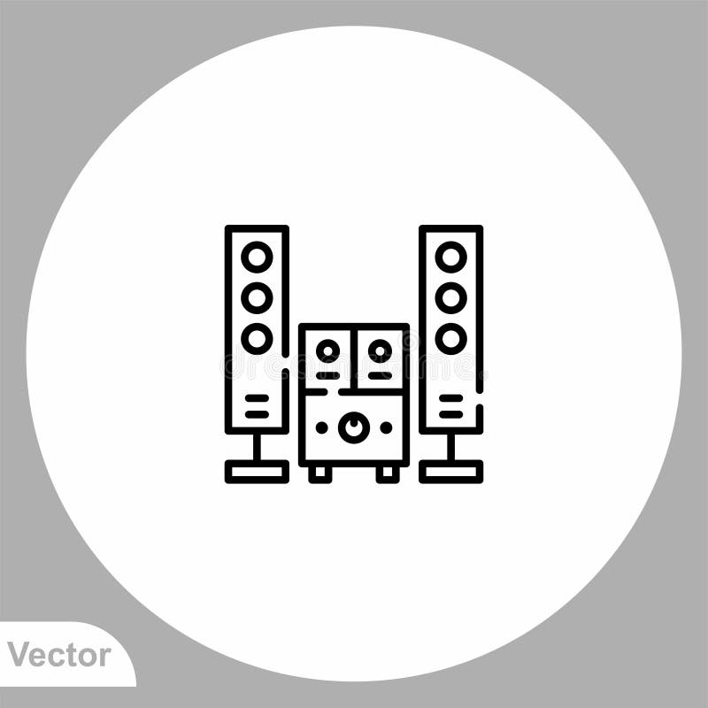 Home Theater Vector Icon Sign Symbol Stock Illustration - Illustration ...