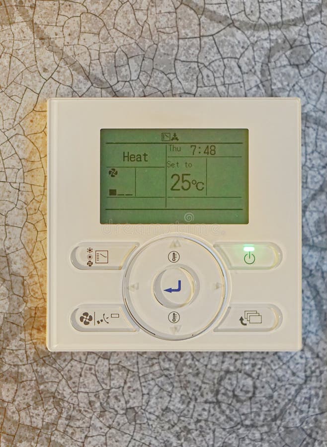 Home thermostat control stock image. Image of buttons - 244667607