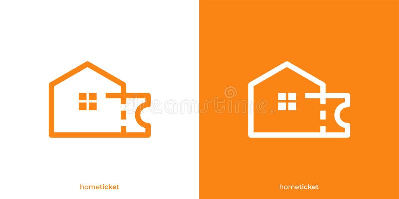 Simple Home Ticket Logo. Home House and Ticket Coupon Icon Graphic ...