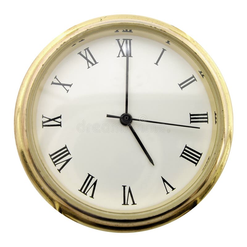 Round Old Style Wall Clock stock image. Image of numbers - 1663253