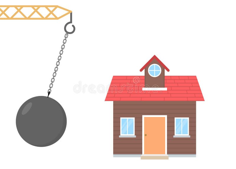 Wrecking Ball Building stock vector. Illustration of bricks - 29873596