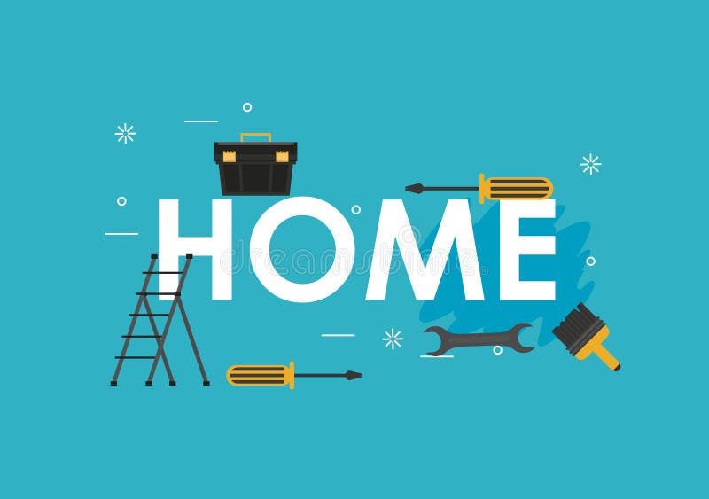 Home improvement banner stock vector. Illustration of logo - 61223336