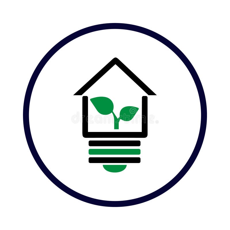 Home, Tree, Bulb, Creative Green House Icon Stock Vector - Illustration ...
