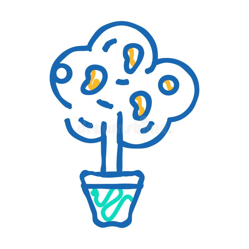 Home Tree Mango Icon Doodle Illustration Stock Vector - Illustration of ...