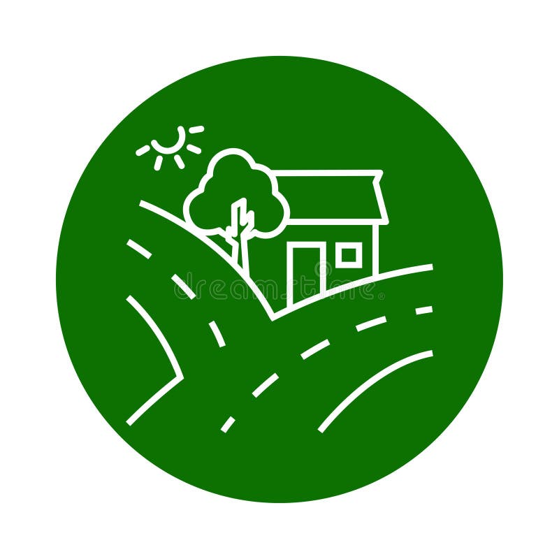 Home, Tree, Road, Village Home Icon Stock Vector - Illustration of ...