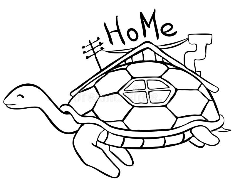 Big Turtle - Contour Drawing, Coloring Page Stock Vector - Illustration ...