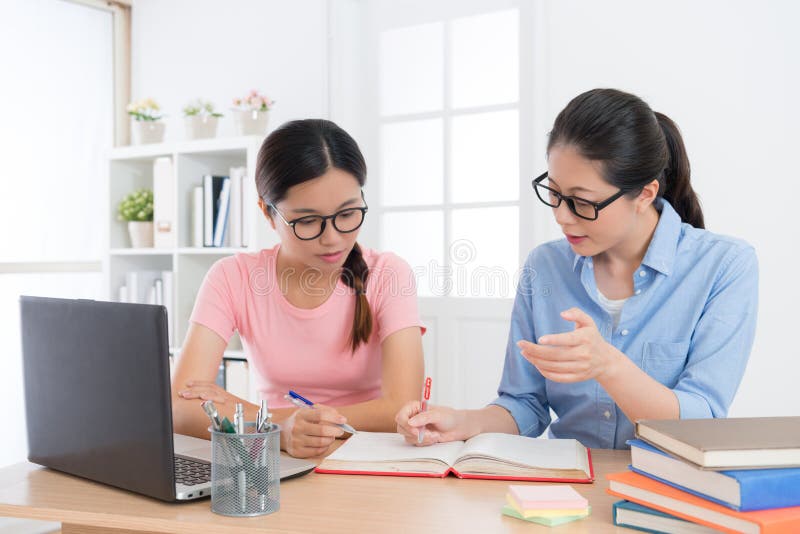 Female Student Thinking Studying Problem Answer Stock Image - Image of ...
