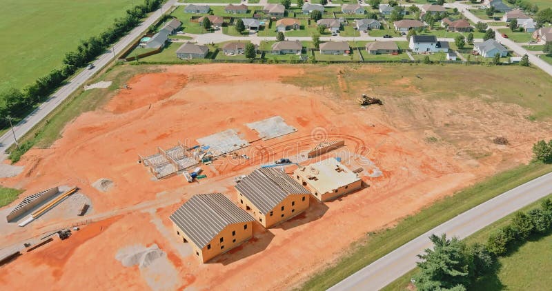 Home Under Construction Wood Framework of New Residential House ...