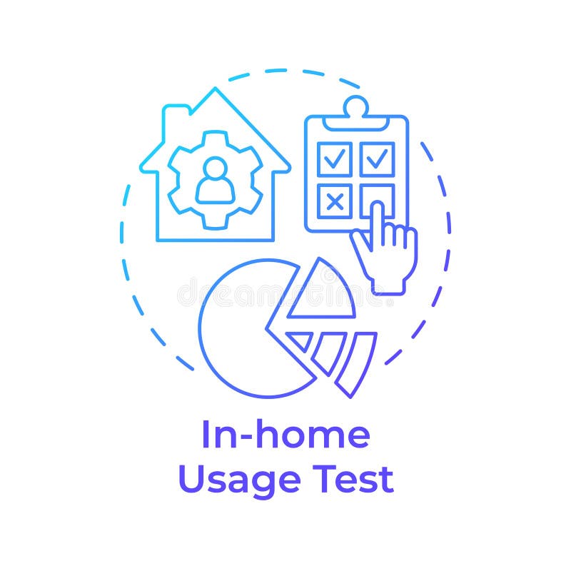 In-home Usage Test Blue Gradient Concept Icon Stock Illustration ...