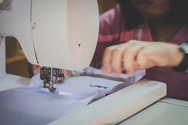 The Home-Use Embroidery Machines Stock Image - Image of clothing ...