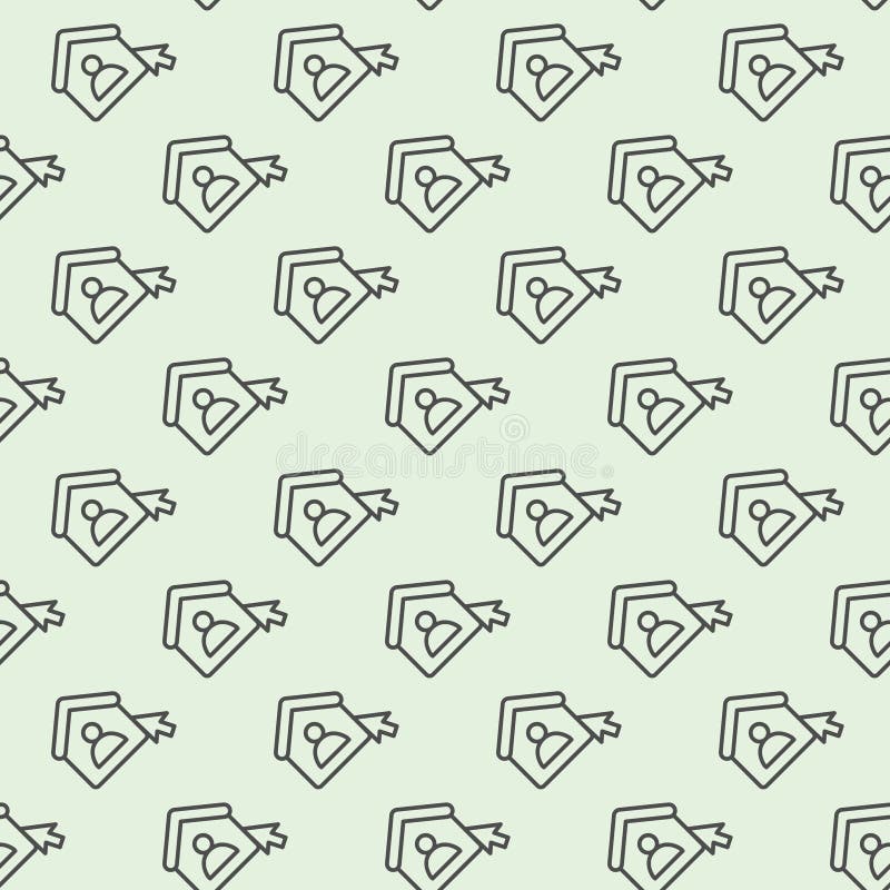 Home User and Mouse Cursor Line Seamless Pattern, Remote Work Theme ...