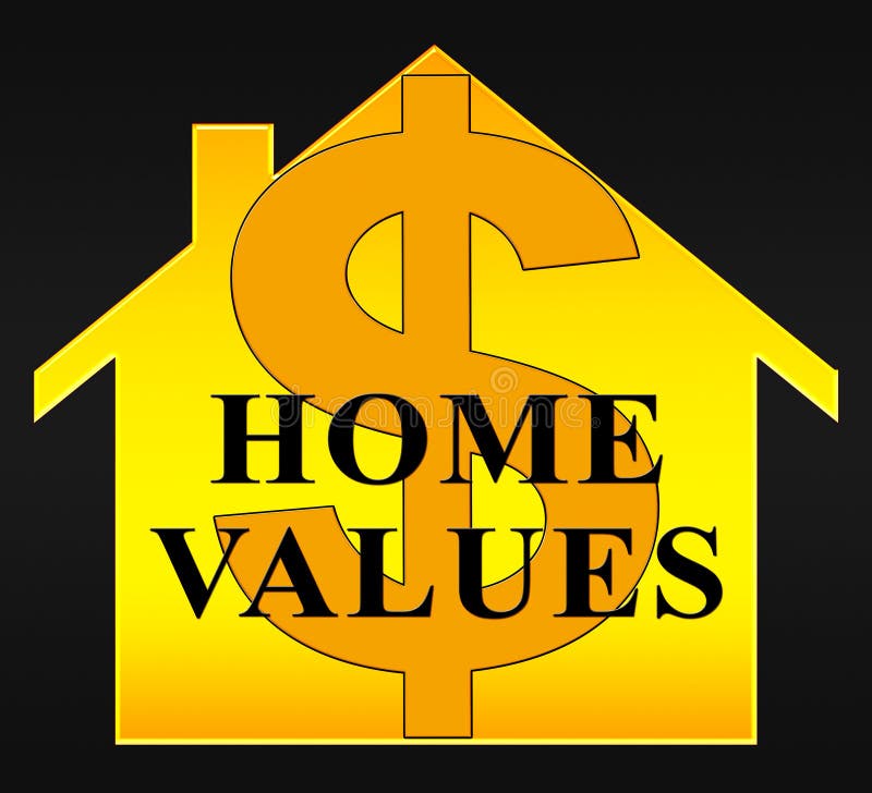 Home Values Represents Selling Price 3d Illustration Stock Illustration ...