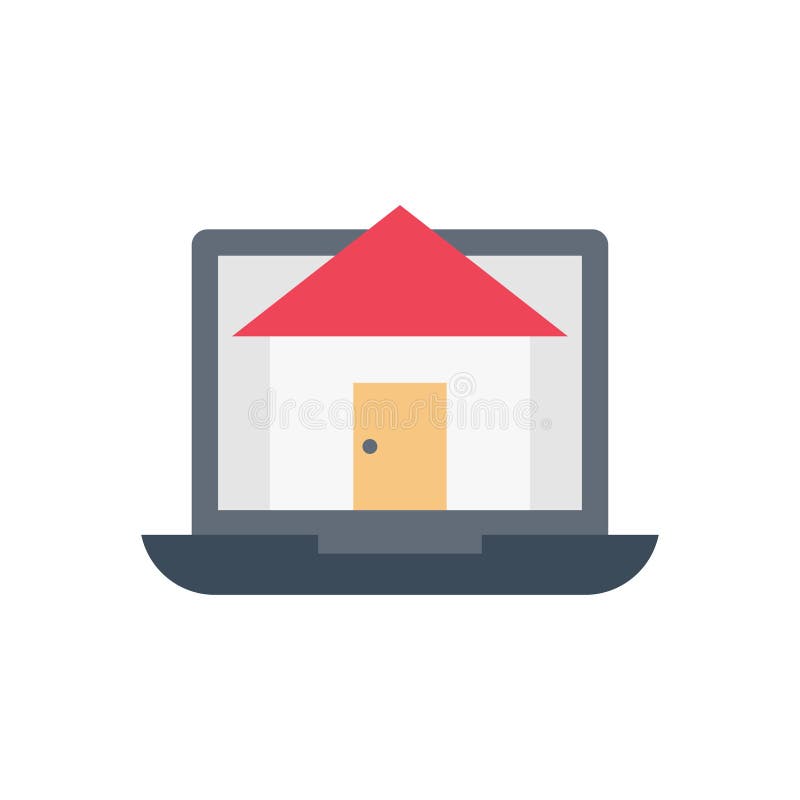 Home Vector Flat Color Icon Stock Vector - Illustration of real ...