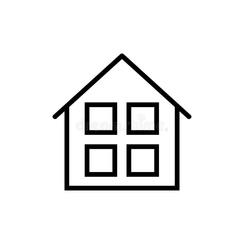 Home Vector Icon, Outline Style, Isolated on White Background. Stock ...