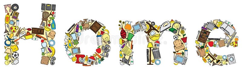 Home stuff stock vector. Illustration of contour, cute - 32122717