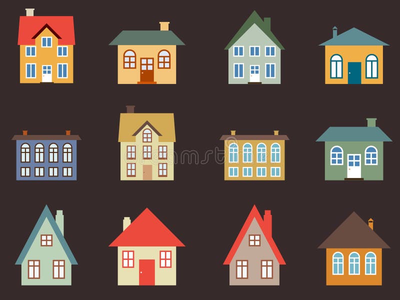 Home vector set stock vector. Illustration of design - 80141367