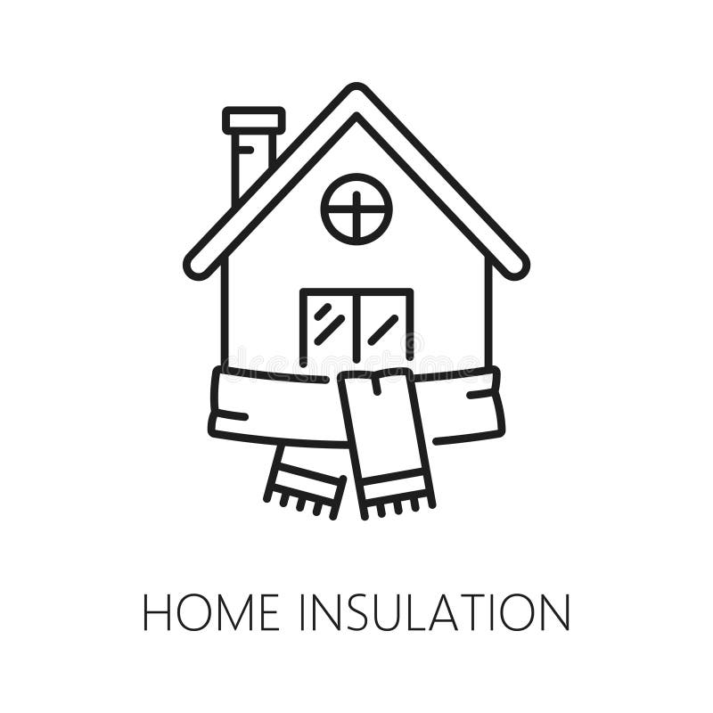 Home Wall Thermal Insulation Thin Line Icon Stock Illustration ...