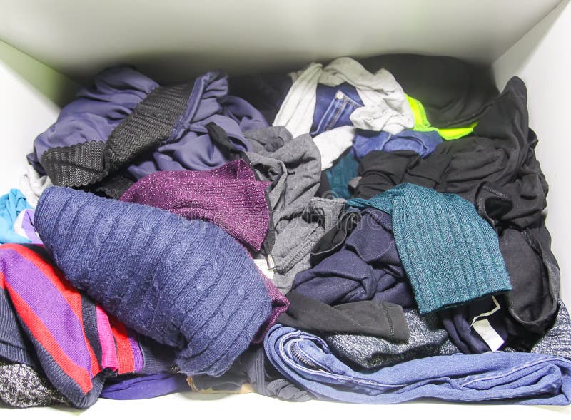 Home Wardrobe with Different Clothes. Disorder Stock Photo - Image of ...