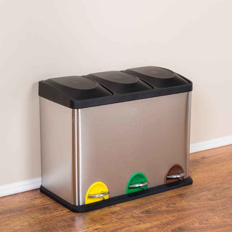 In-home Waste Sorting Garbage Bin Stock Image - Image of waste, plastic ...
