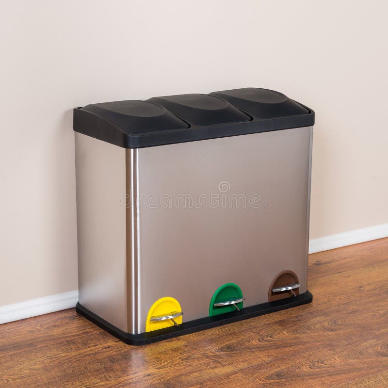 In-home Waste Sorting Garbage Bin Stock Photo - Image of reusing ...