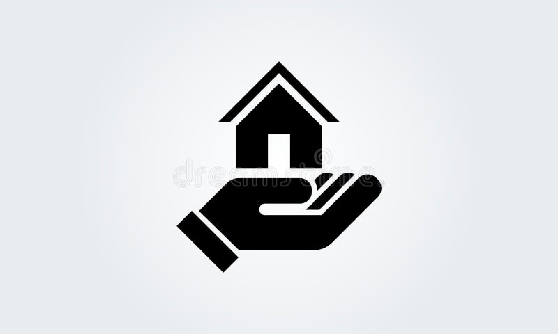 Home Web Icons. House, Hand Symbol Button, Simple Vector Illustration ...