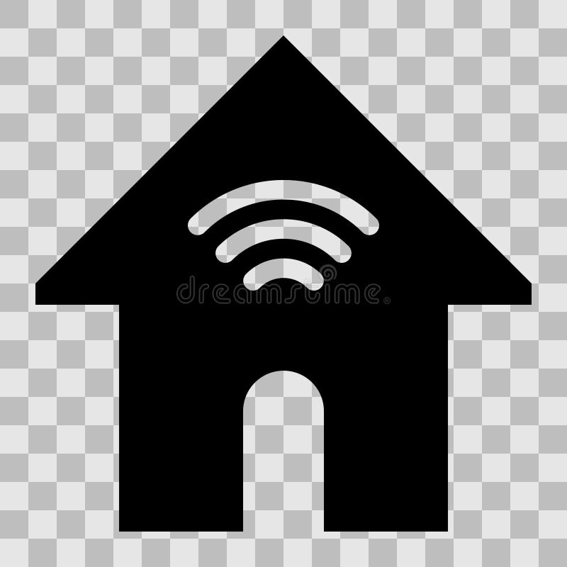 Home Wifi Symbol Icon - Black Simple, Isolated - Vector Stock Vector ...